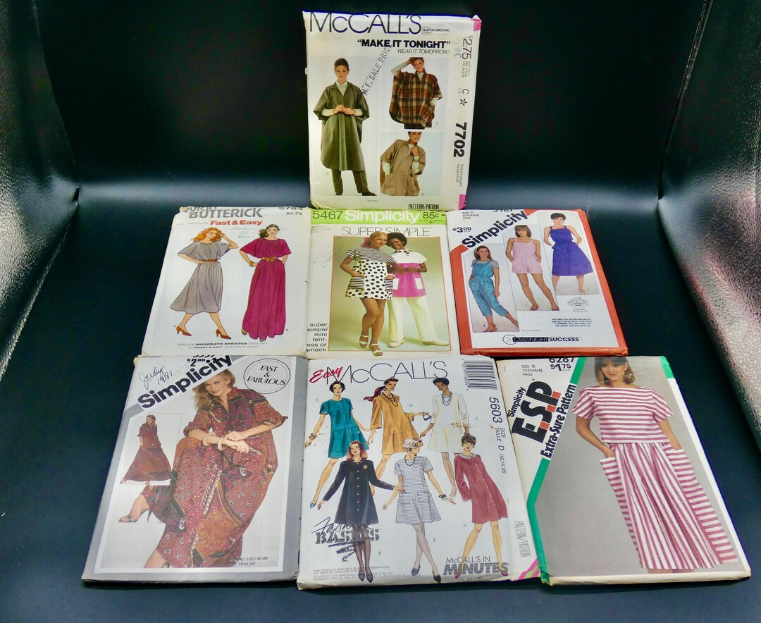 CLOSEOUT7 Vintage easy Patterns-mccalls, Simplicity, Quick Butterick ...