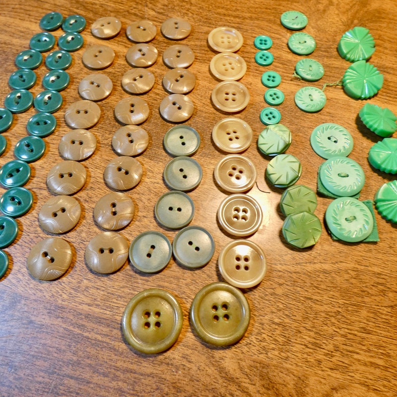 Green Buttons - Etsy