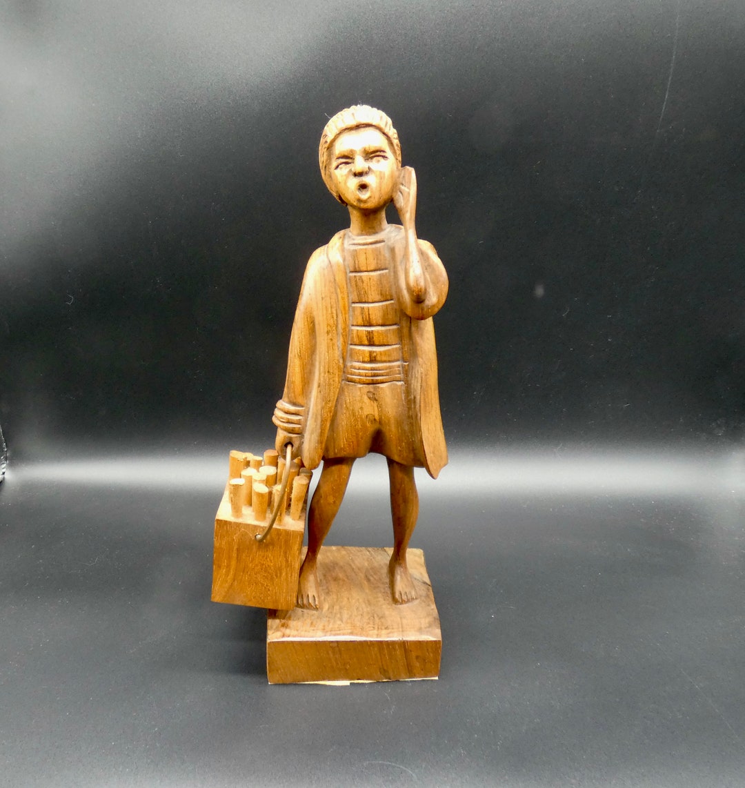 Closeouthand Carved Street Vendor Boy With Bucket metal - Etsy