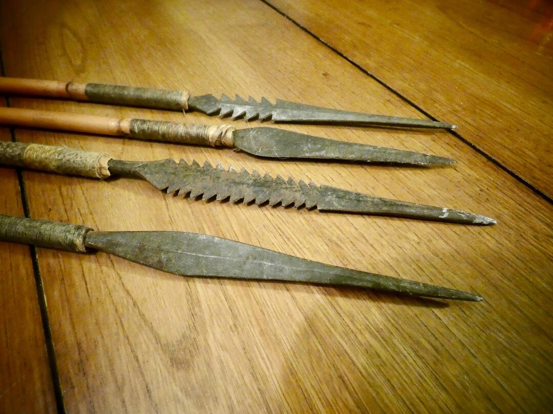 4 Vintage Metal Tip Bamboo Shaft Indian Arrows- - Etsy