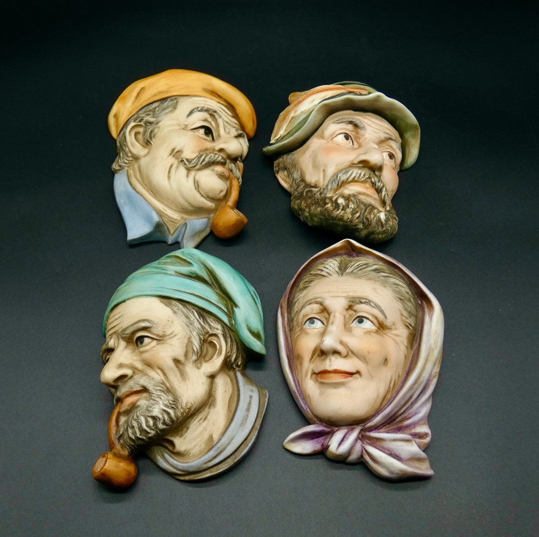 Closeout*-set of 4 Lefton Head Wall Hanging- Nautical Decor - Etsy