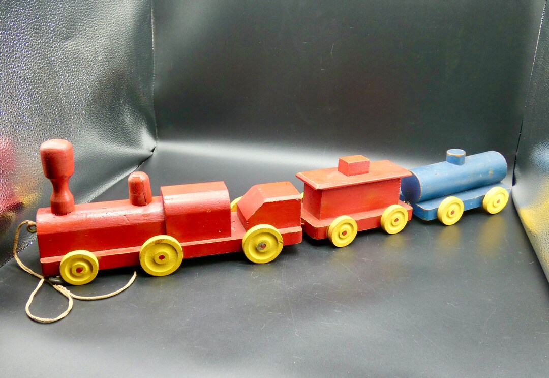 1/4 Offhand Made Wood Toy Train Engine Tank Car and - Etsy