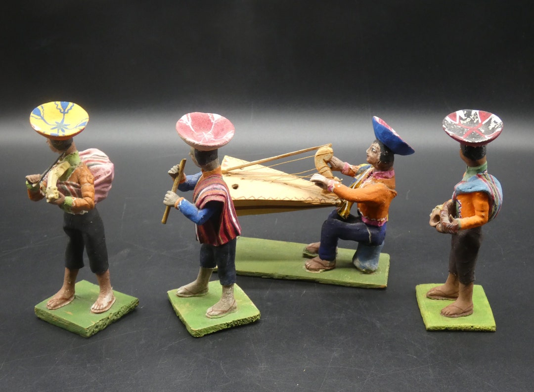 4 Terracotta/clay Figures Peru 4 Musicians - Etsy