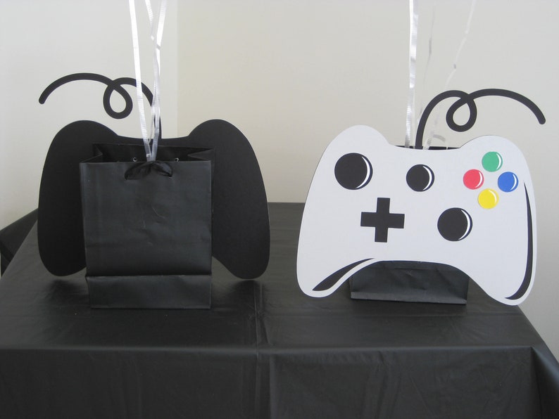 2 Video Game Controller Birthday Party Balloon Holder Centerpiece Cake ...