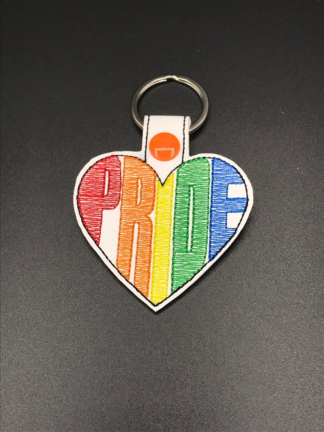 Pride Heart Shaped Rainbow LGBTQ Key Fob/snap Tab Stocking Stuffers ...