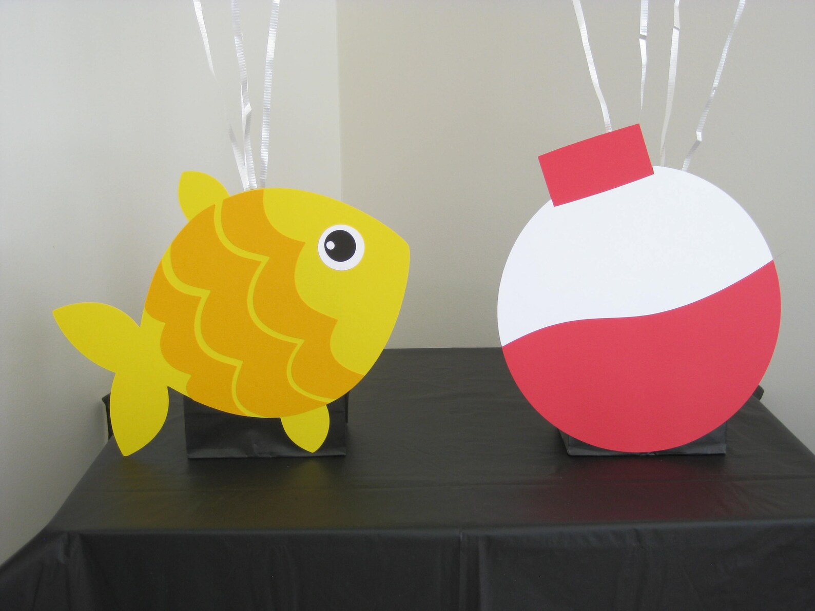 Fish and Bobber Birthday Party Balloon Holder Centerpiece Cake Table ...