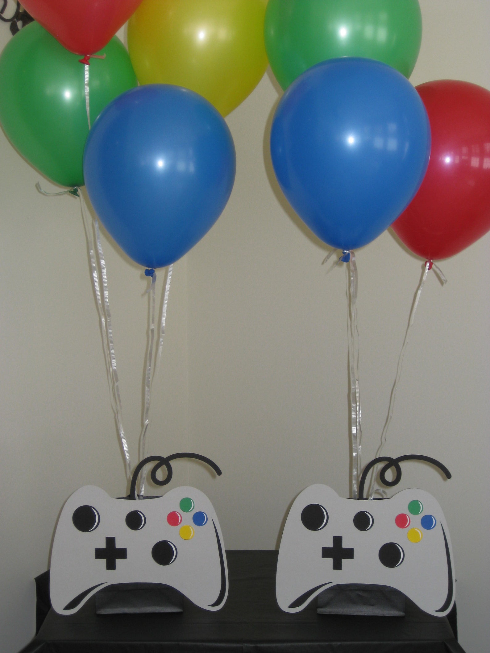 2 Video Game Controller Birthday Party Balloon Holder Centerpiece Cake ...