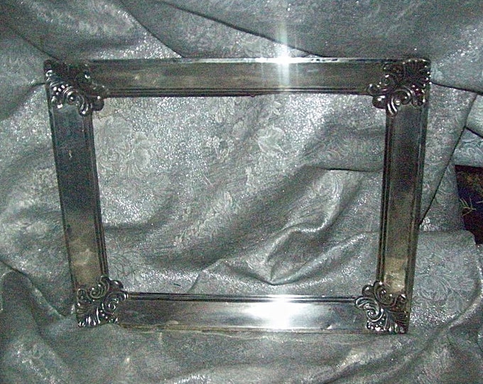 Vintage STERLING SILVER FRAME With Ornate Corners - 7" by 9 1/4 ...
