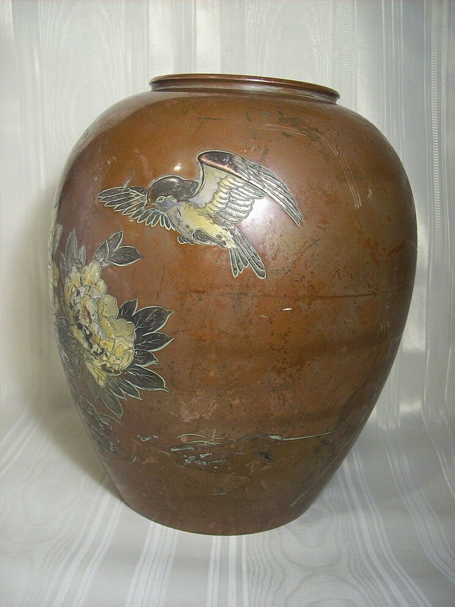 Antique JAPANESE Heavy Copper With Silver Overlay Metal - Etsy