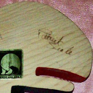 ALASKAN Artist Patrick Seale Signed Carved and Painted Wood Small WHALE ...