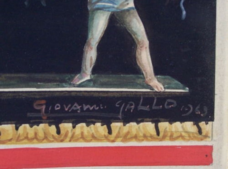 Original GIOVANNI GALLO PAINTING of Pompeiian Fresco With | Etsy