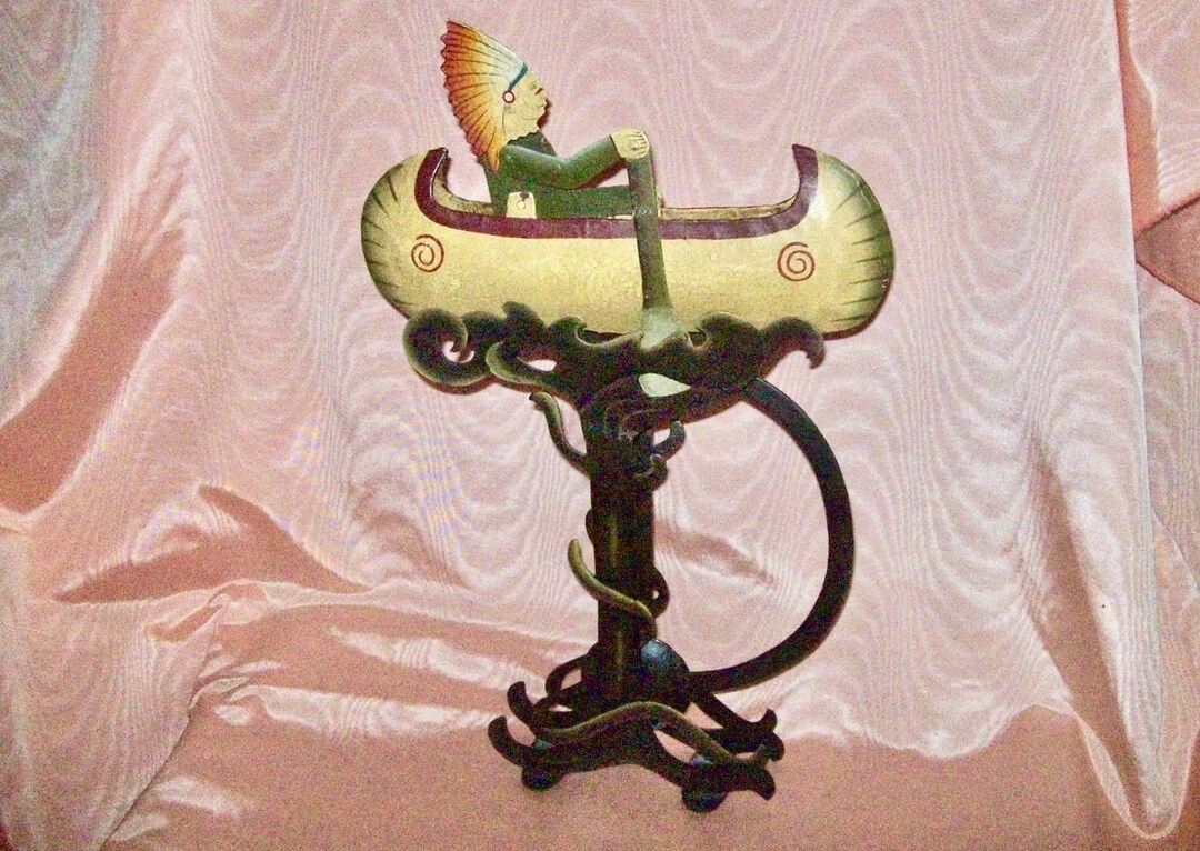 Vintage Painted Metal Sky Hook Pendulum Balance Toy 19 Tall Articulated ...