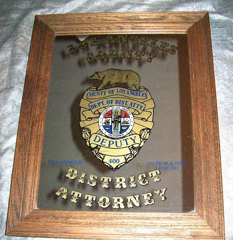 Vintage L.A. County Deputy DISTRICT ATTORNEY Emblem / Badge - Etsy