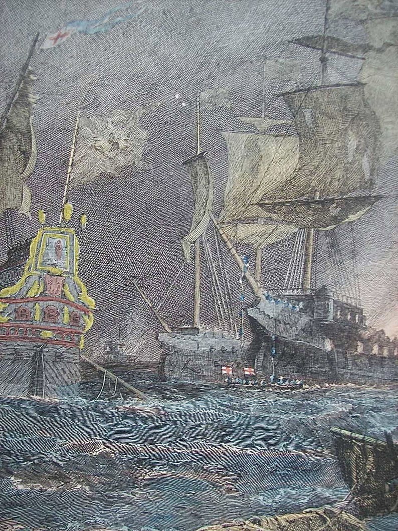 Large 1882 David Law Etching NAUTICAL ART PRINT From Oswald - Etsy UK