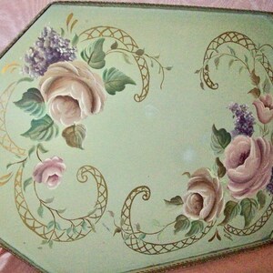Noted TOLEWARE Artist Marian Walker Large 21 1/4" by 14" Hand Painted ...