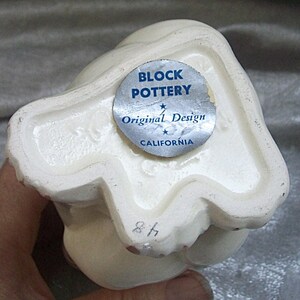 Vintage 1950's California Block Pottery CAT With Pink Bow Betty Gordon ...