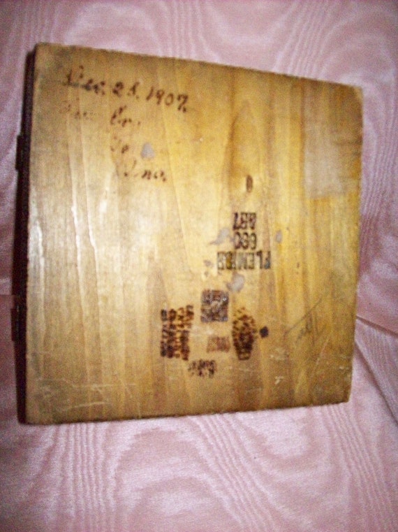 2 Antique PYROGRAPHY WOOD BOXES with Large Decorative… - Gem