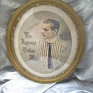 Iconic "the ARROW COLLAR Man" Oval Framed Print of Antique Magazine ...