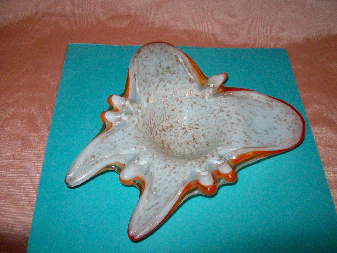 Colorful Mid Century MURANO Italy Art Glass BUTTERFLY DISH With ...