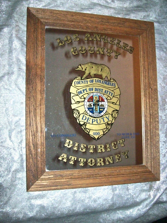 Vintage L.A. County Deputy DISTRICT ATTORNEY Emblem / Badge - Etsy