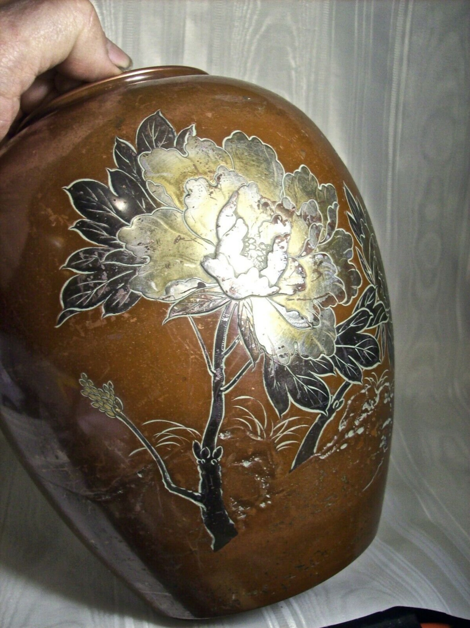 Antique JAPANESE Heavy Copper With Silver Overlay Metal - Etsy