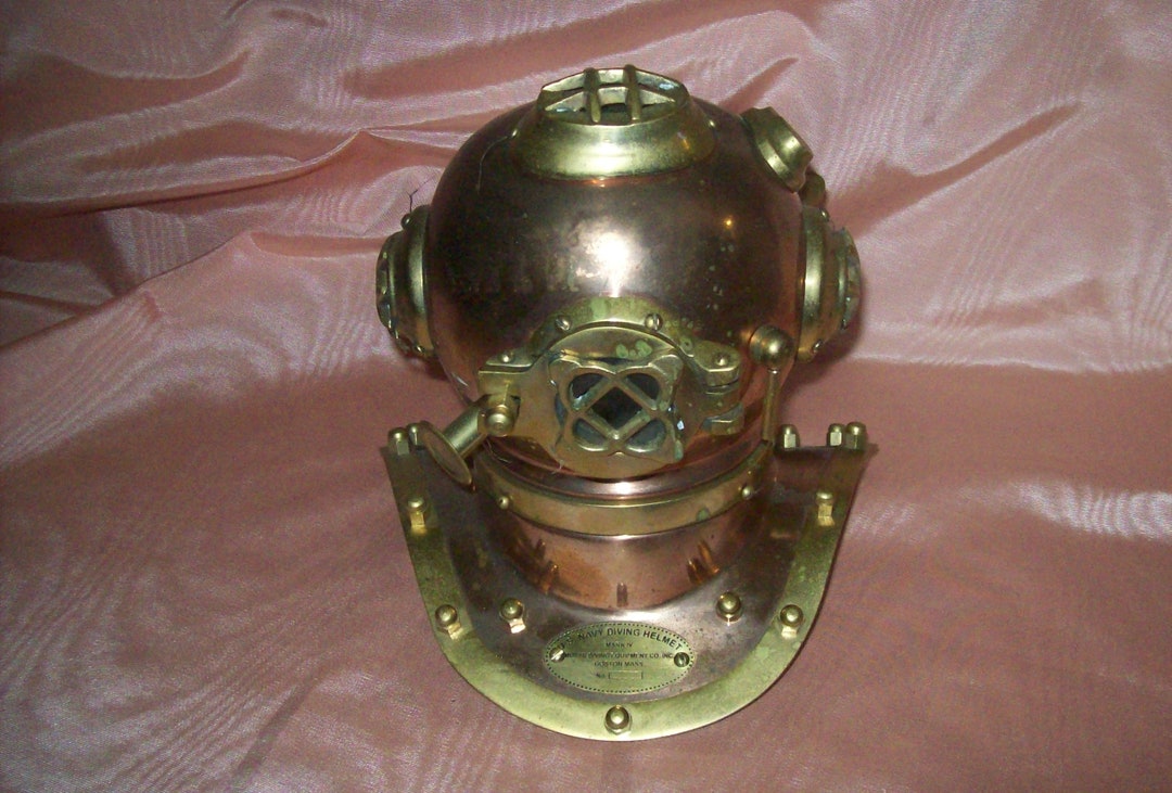U.S. Navy Brass and Copper DIVING HELMET REPLICA About 8" Tall - Etsy