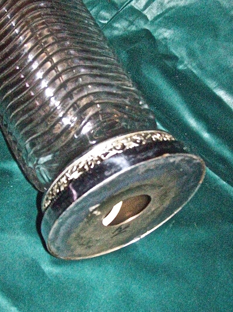 Art Deco CYLINDRICAL GLASS VASE With Wavy Concentric Ridges - Etsy