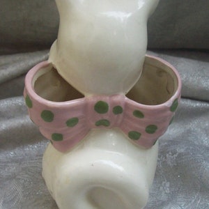 Vintage 1950's California Block Pottery CAT With Pink Bow Betty Gordon ...