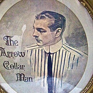 Iconic "the ARROW COLLAR Man" Oval Framed Print of Antique Magazine ...