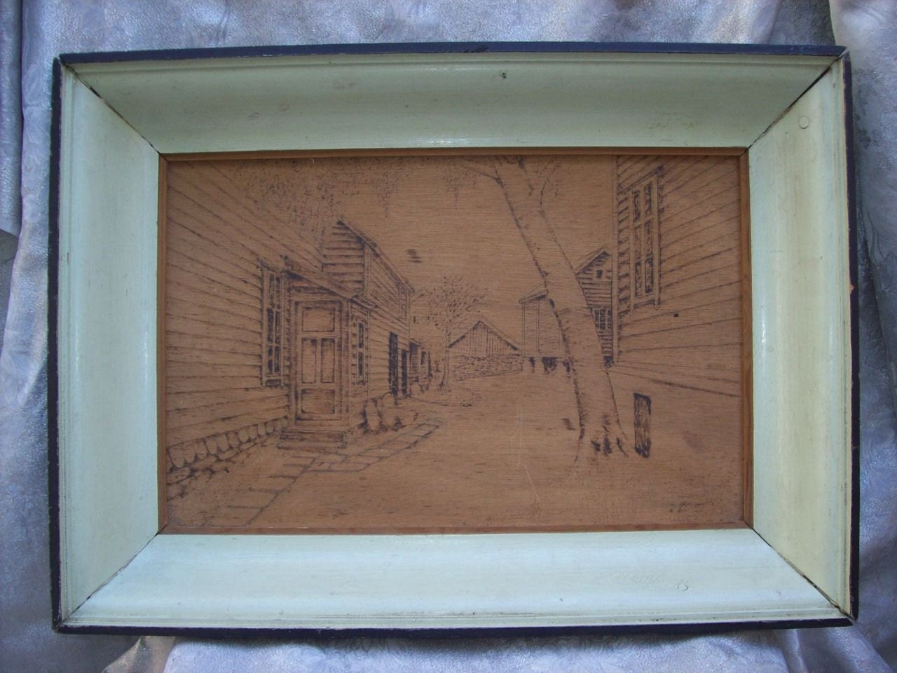 Circa 1914 FRAMED PYROGRAPHY Rendering DRAWING of Buildings - Etsy