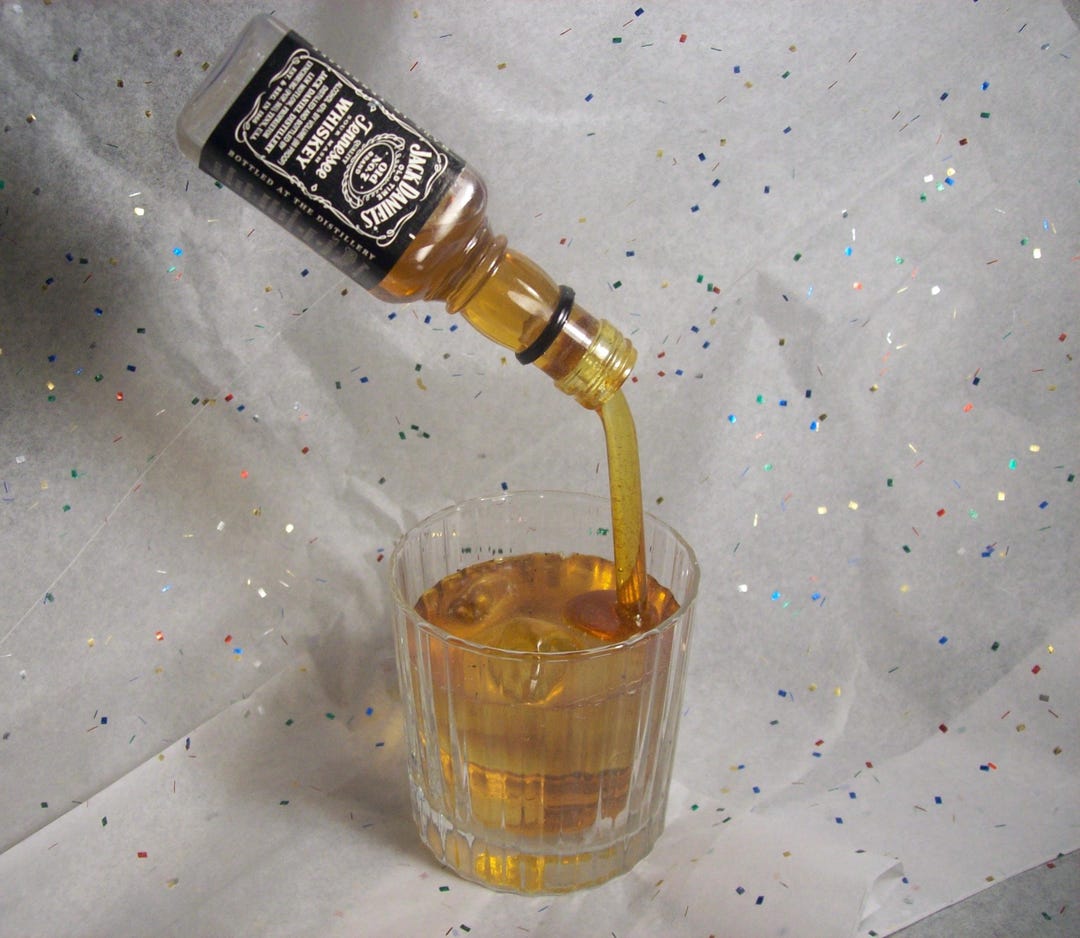Pop Art Magical Resin and Glass Sculpture - Pouring JACK DANIELS ...