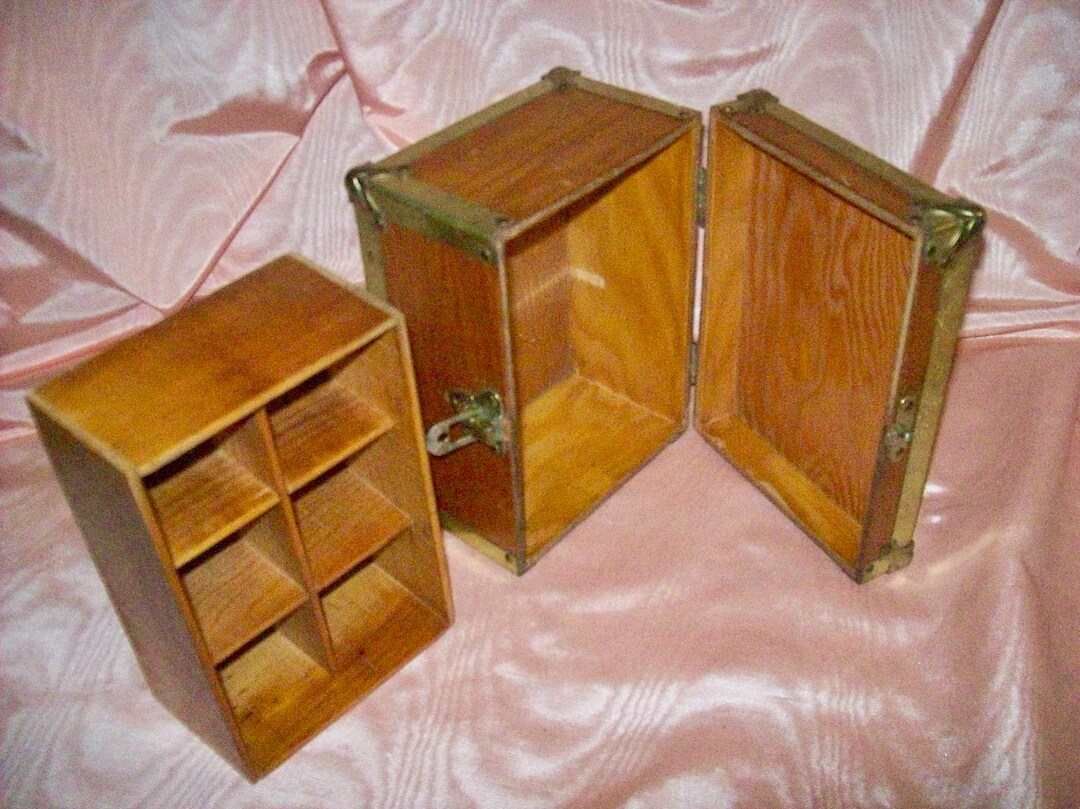 Small Wood and Metal BOX HEAVY DUTY Industrial With Portioned Insert ...