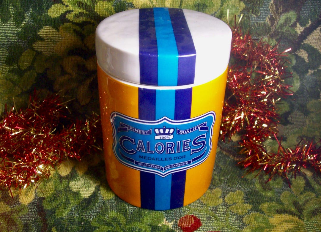 Rare Jonathan Adler Porcelain 100% CALORIES CANISTER CONTAINER - Just ...