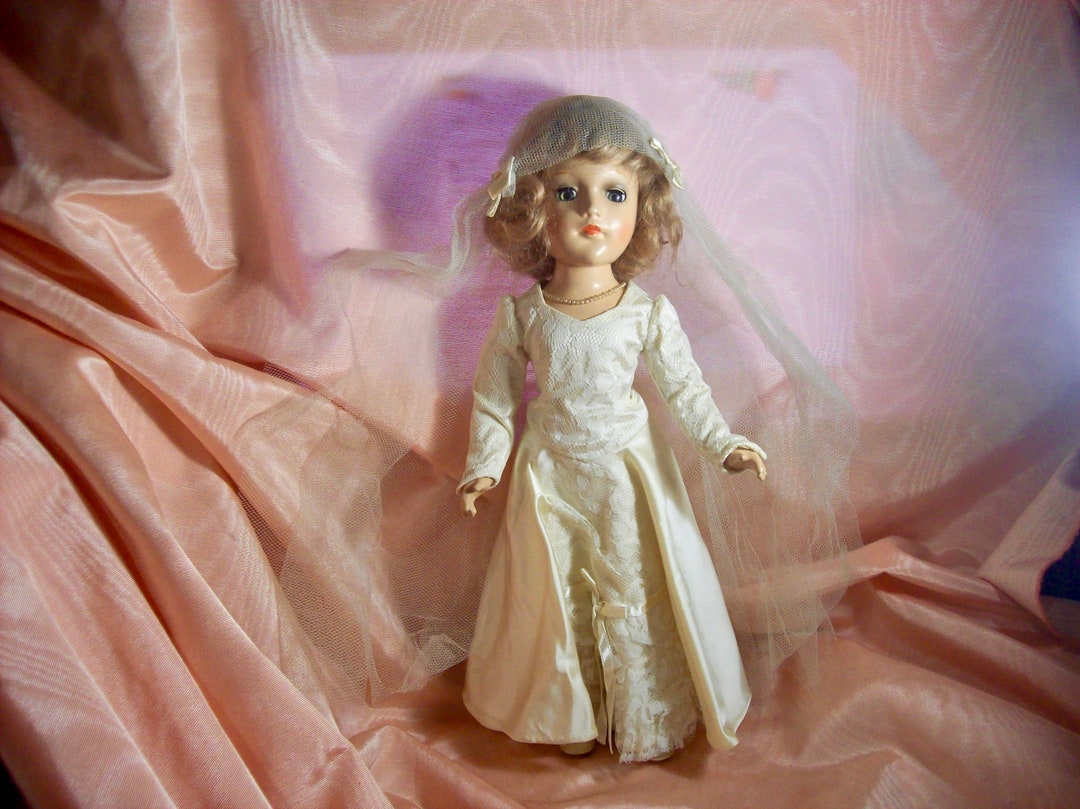 MARY HOYER Circa 1940's Composition Doll in Hand Made BRIDAL Gown - Etsy