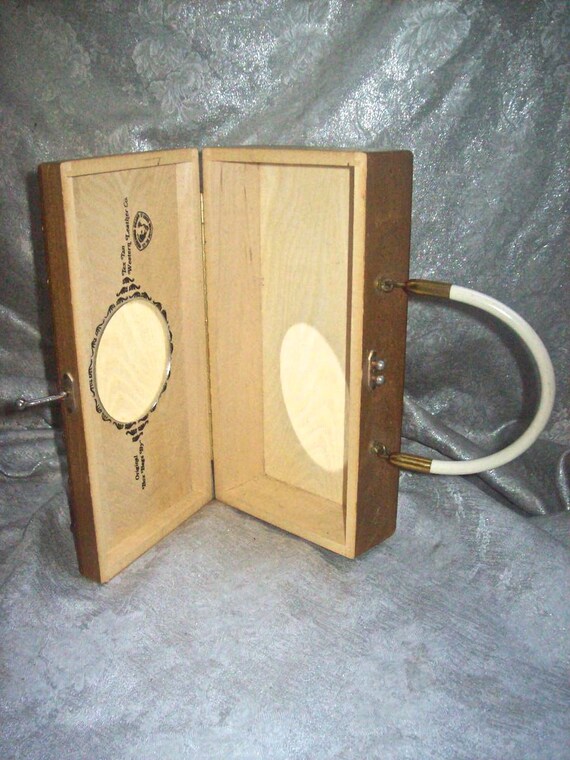 Original Circa 1960's BOX BAG Wood PURSE by Texas Tan… - Gem