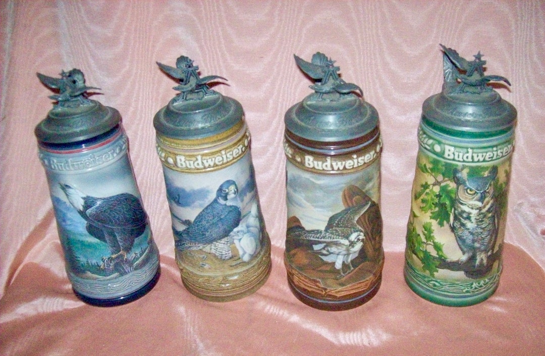 Anheuser Busch BUDWEISER BIRDS of Prey Series 4 Beer STEINS - Bald ...