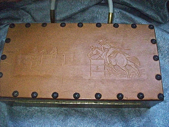 Original Circa 1960's BOX BAG Wood PURSE by Texas Tan… - Gem