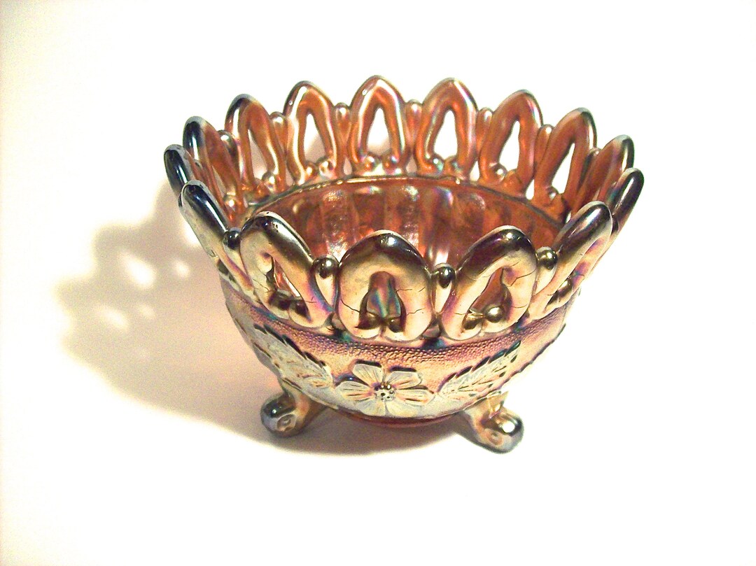 Circa 1912 Northwood CARNIVAL Art GLASS "wild Rose" Pattern Footed ...
