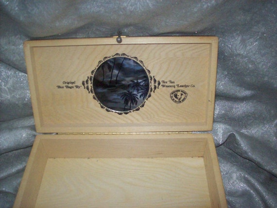 Original Circa 1960's BOX BAG Wood PURSE by Texas Tan… - Gem