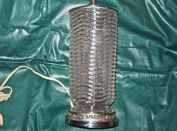 Art Deco CYLINDRICAL GLASS VASE With Wavy Concentric Ridges - Etsy