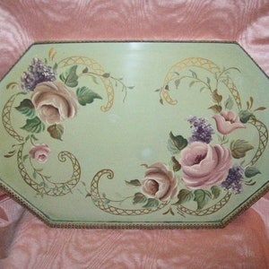 Noted TOLEWARE Artist Marian Walker Large 21 1/4" by 14" Hand Painted ...