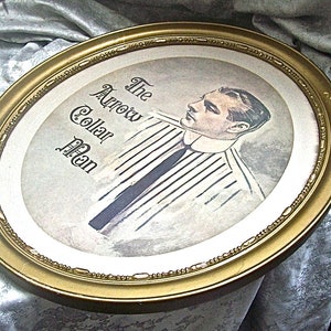 Iconic "the ARROW COLLAR Man" Oval Framed Print of Antique Magazine ...