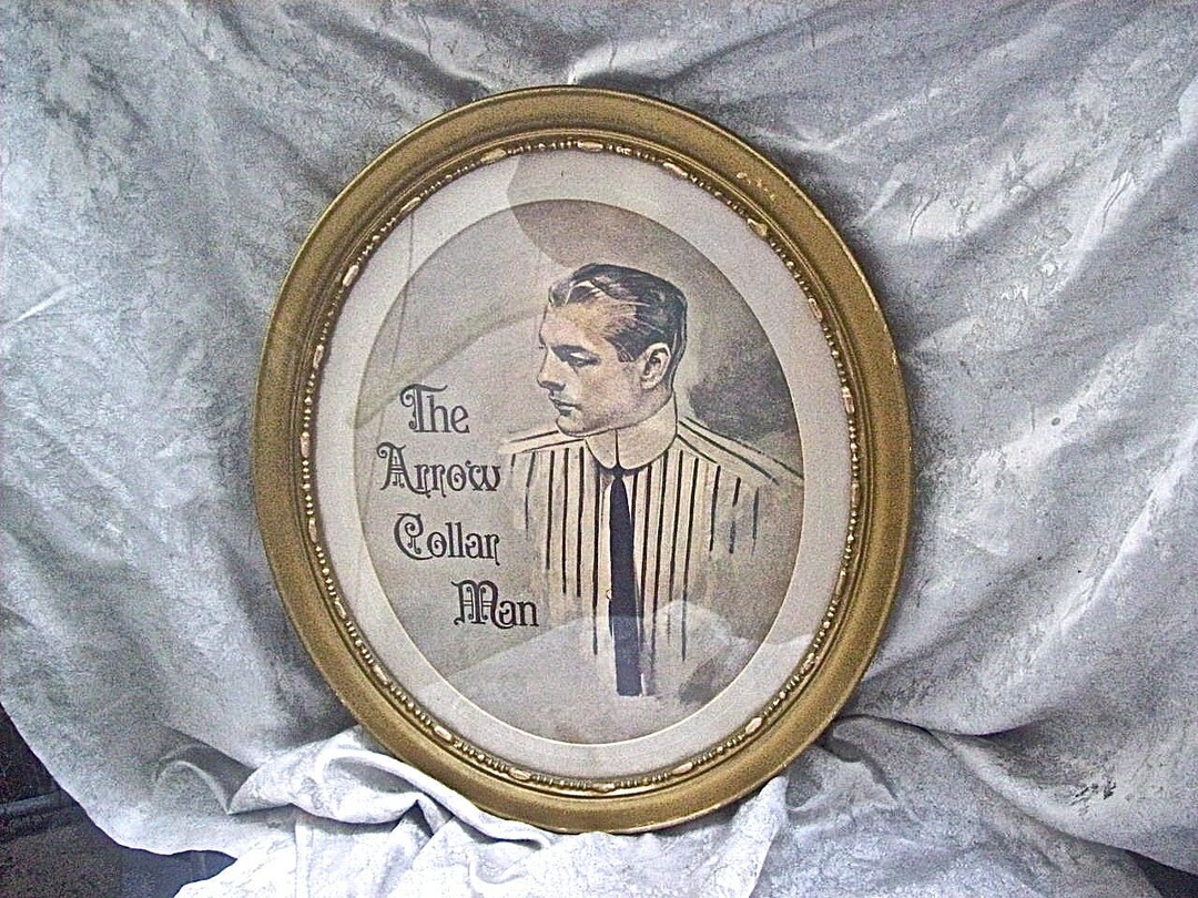 Iconic "the ARROW COLLAR Man" Oval Framed Print of Antique Magazine ...