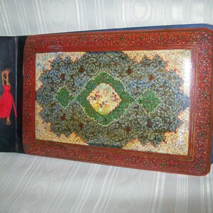 Vintage / Antique PERSIAN Hand Painted Papier Mache Covered PHOTO ALBUM ...