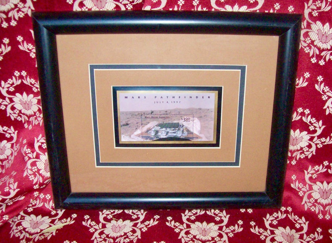 Custom Framed MARS PATHFINDER July 4th 1997 COMMEMORATIVE Postage Stamp ...