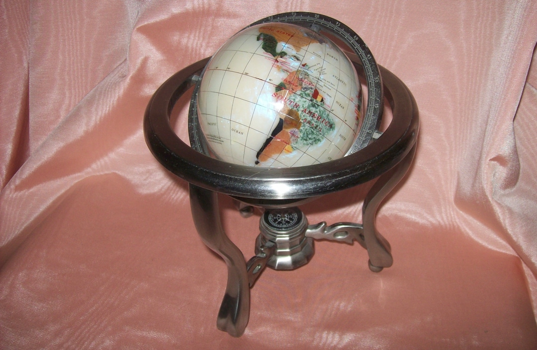 Tabletop World GLOBE Made of Shells and Semi-precious GEMSTONES With ...