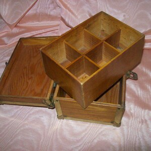 Small Wood and Metal BOX HEAVY DUTY Industrial With Portioned Insert ...