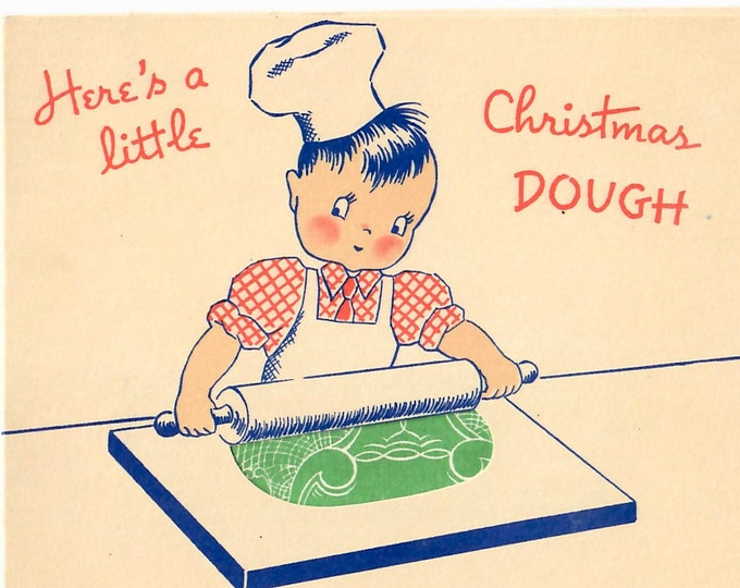Vintage Christmas Money Gift Greeting Card Baker Boy in - Etsy