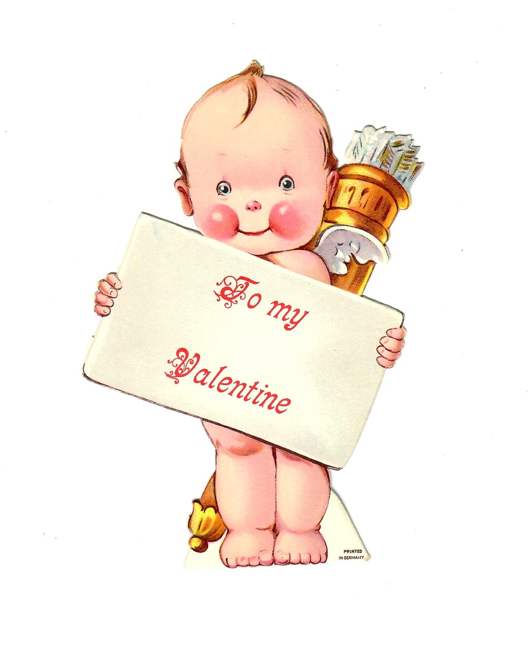 Antique Kewpie Cupid Valentine Die Cut Stand up Delivers Valentine ...