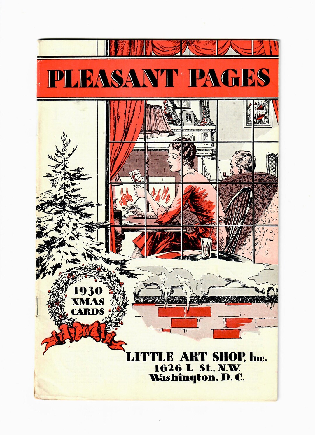 Vintage 1930 Art Deco Christmas Cards Order Catalog Little Art Shop Washington DC 47 Pages Great ...